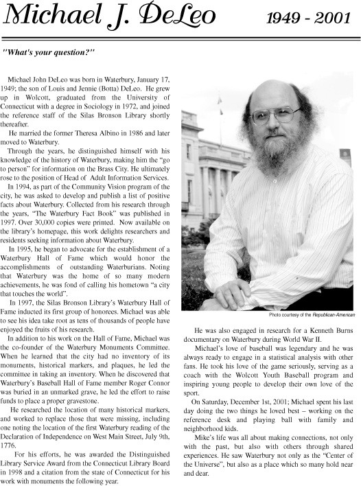 Silas Bronson Library - Hall of Fame